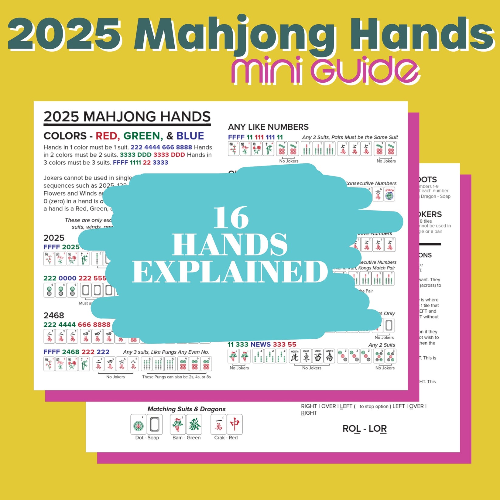 2025 Mahjong Hands Mini Guide - 16 Example Hands – The Mahj Podge