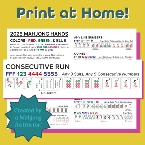 2025 Mahjong Hands Mini Guide - 16 Example Hands – The Mahj Podge