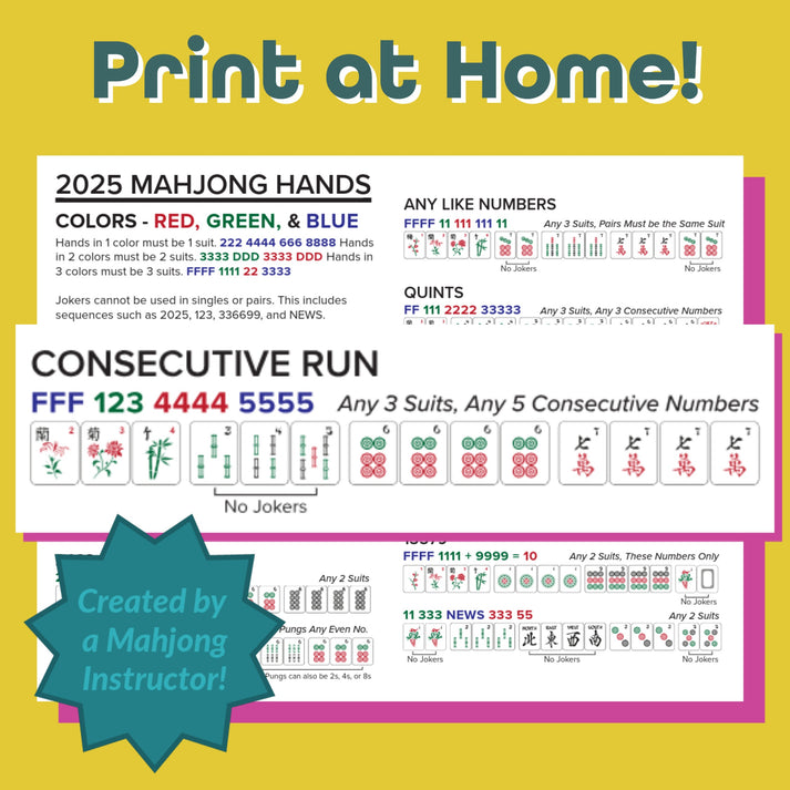 2025 Mahjong Hands Mini Guide - 16 Example Hands – The Mahj Podge