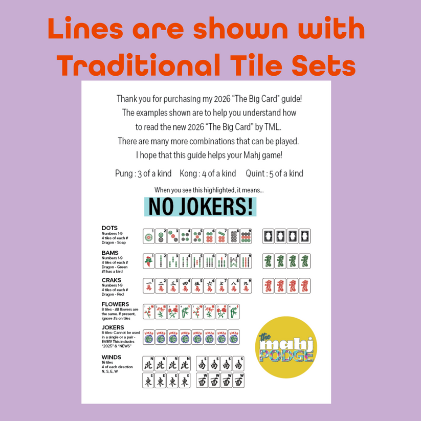 The Big Card - Guide for Mahjong Play (not the NMJL card!) – The Mahj Podge
